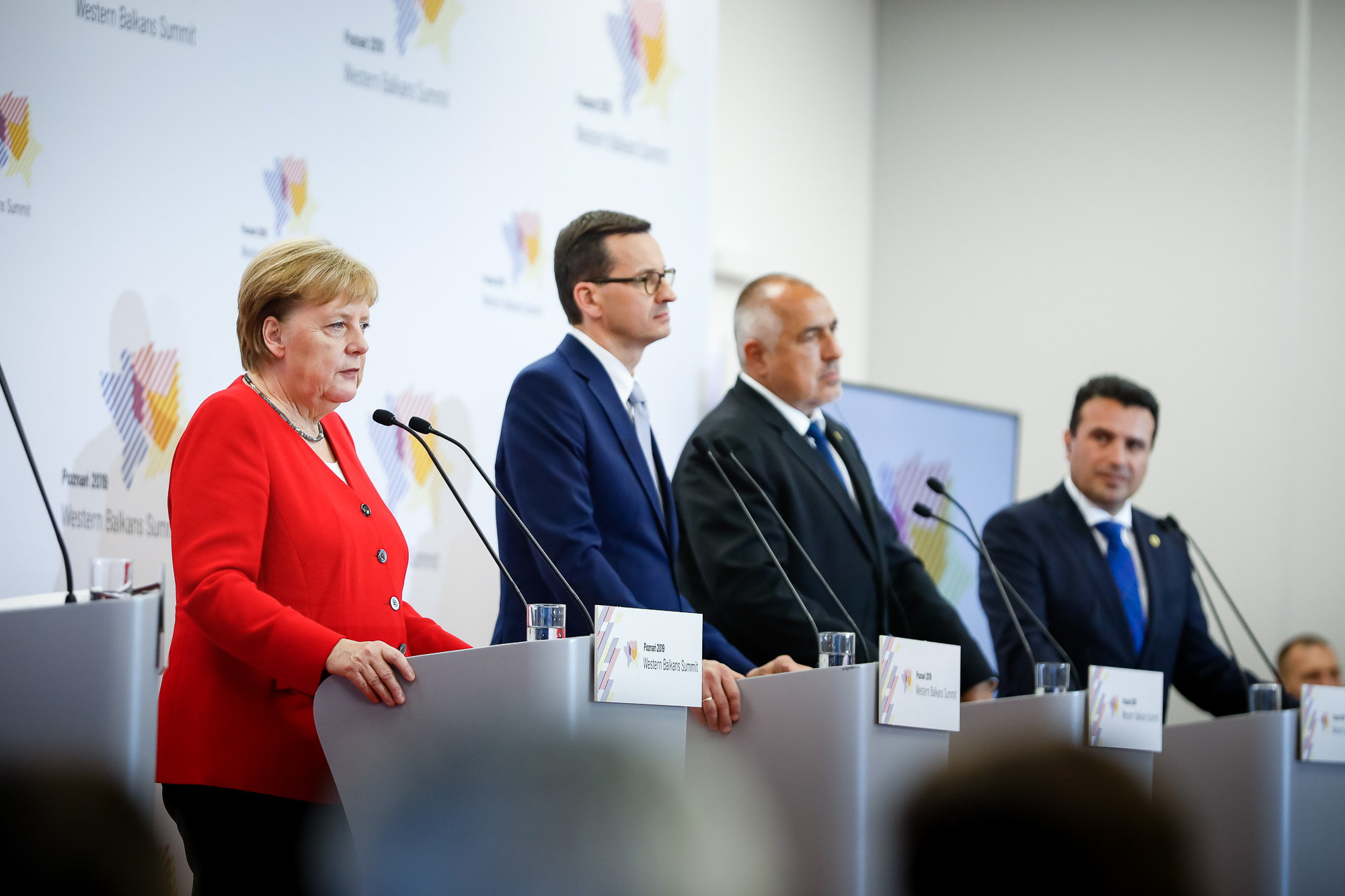 Chancellor Angela Merkel at a joint press conference with Polish Prime ...