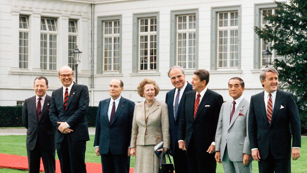 Helmut Kohl hosted the G7 meeting for the first time in Bonn in 1985